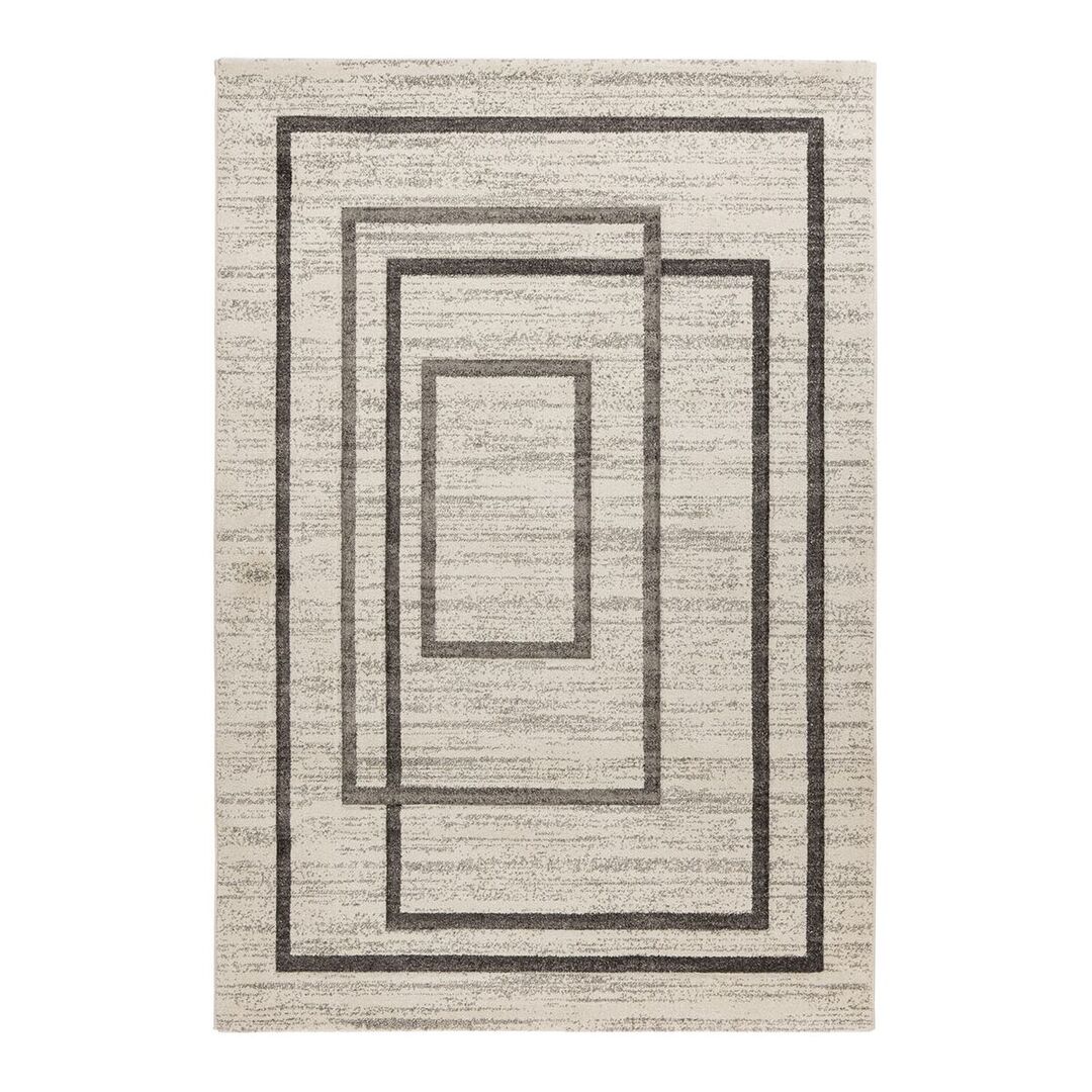 Tapis géométrique design en polypropylène Argenté 200x290 TAZA | Leroy ...