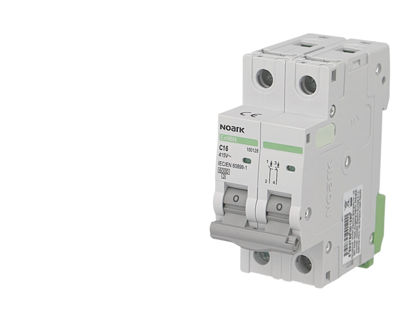 Disjoncteur bipolaire modulaire 10A courbe C Noark Ex9BN | Leroy Merlin