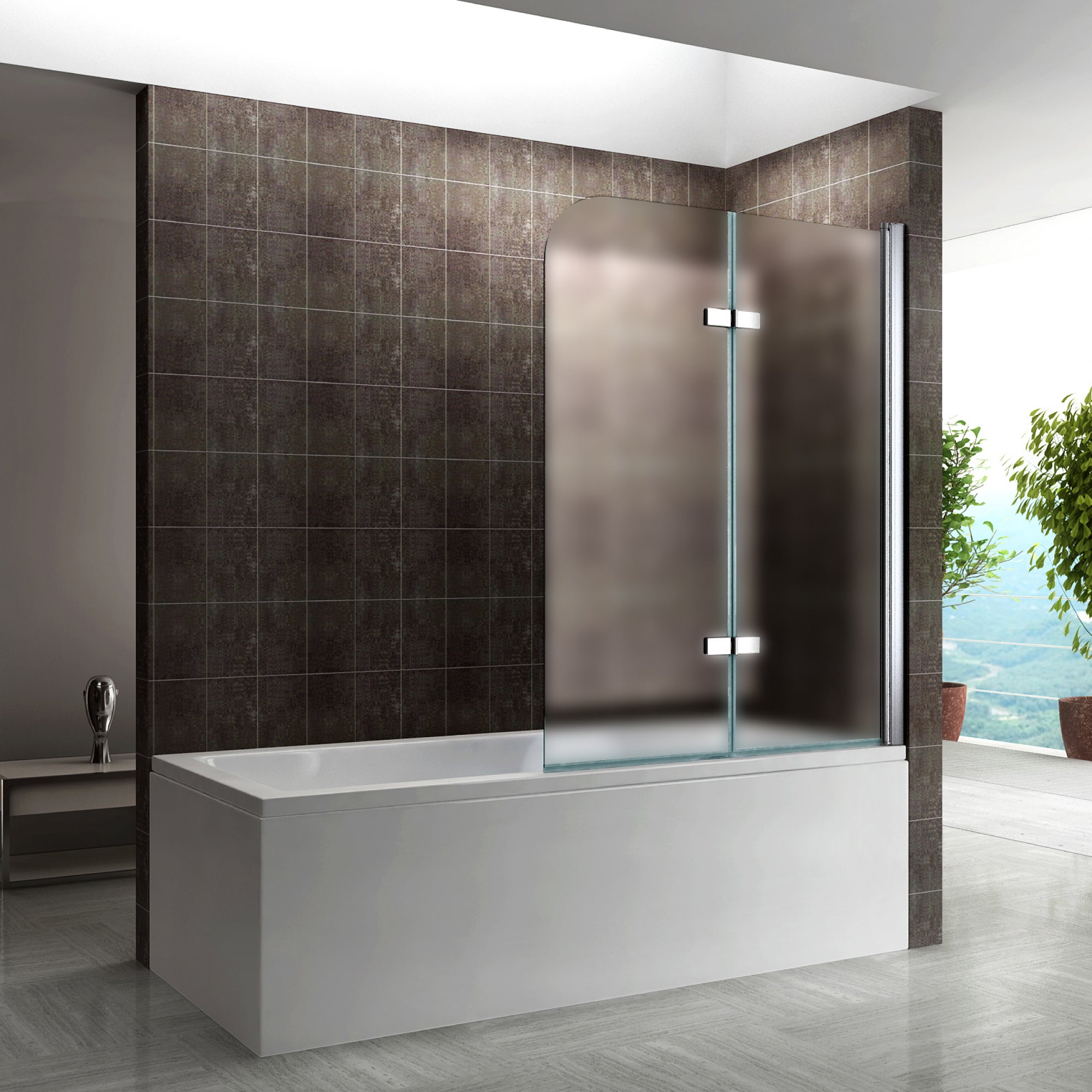 Mampara de Bañera Plegable Anita 140x140 cm – Paneles Abatibles, Perfil ...
