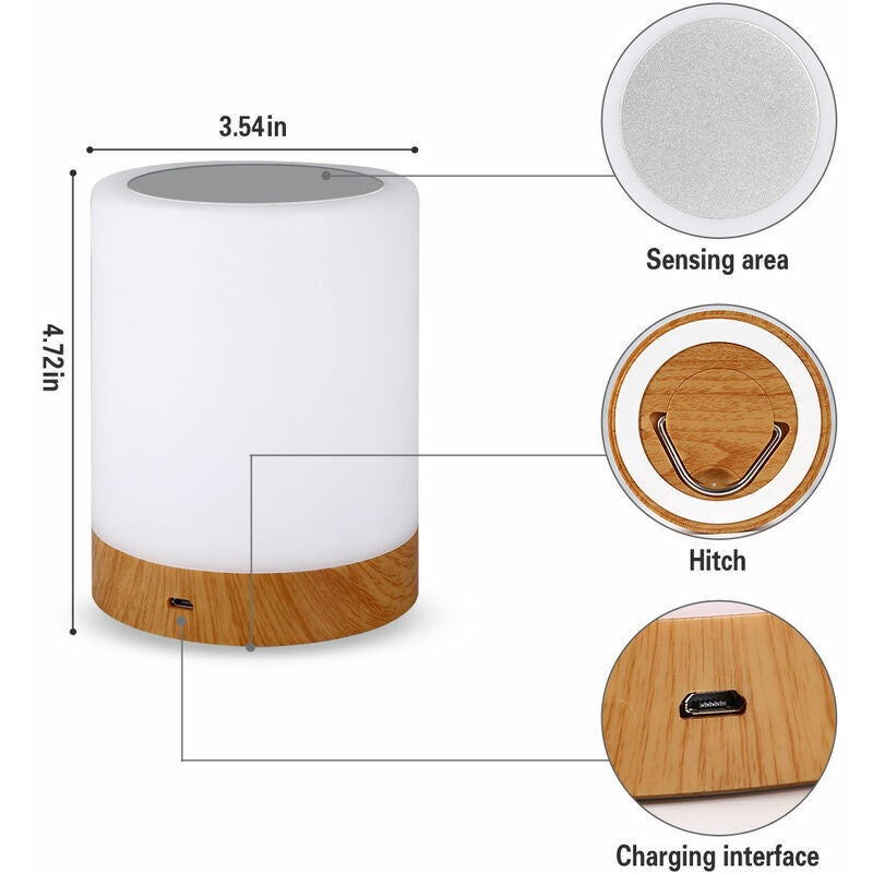 Lampe chevet tactile – 3 intensités + RVB – Minuterie programmable ...