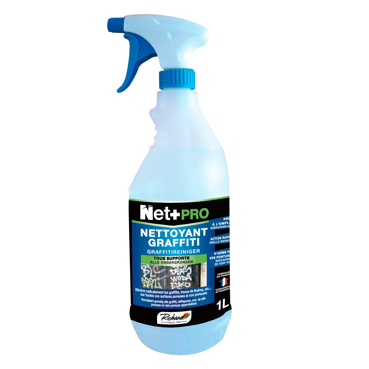 Net+ Pro Nettoyant Graffiti - 1 Litre Spray | Leroy Merlin