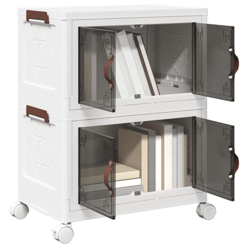 Caja de almacenamiento apilable con ruedas 2 niveles 28 L vidaXL ...