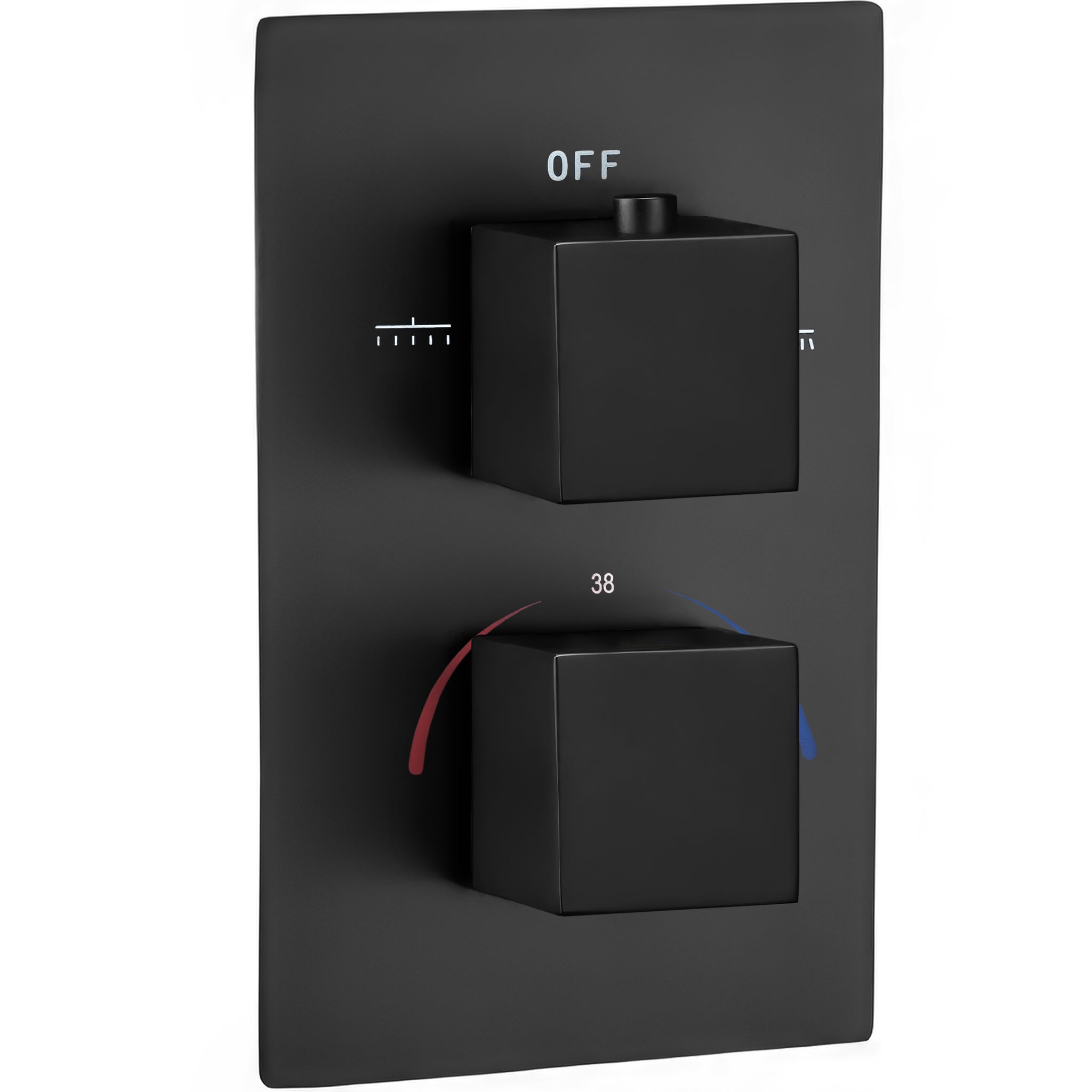 Valaz Cuerpo empotrado termostático cuadrado dos vías negro mate ...