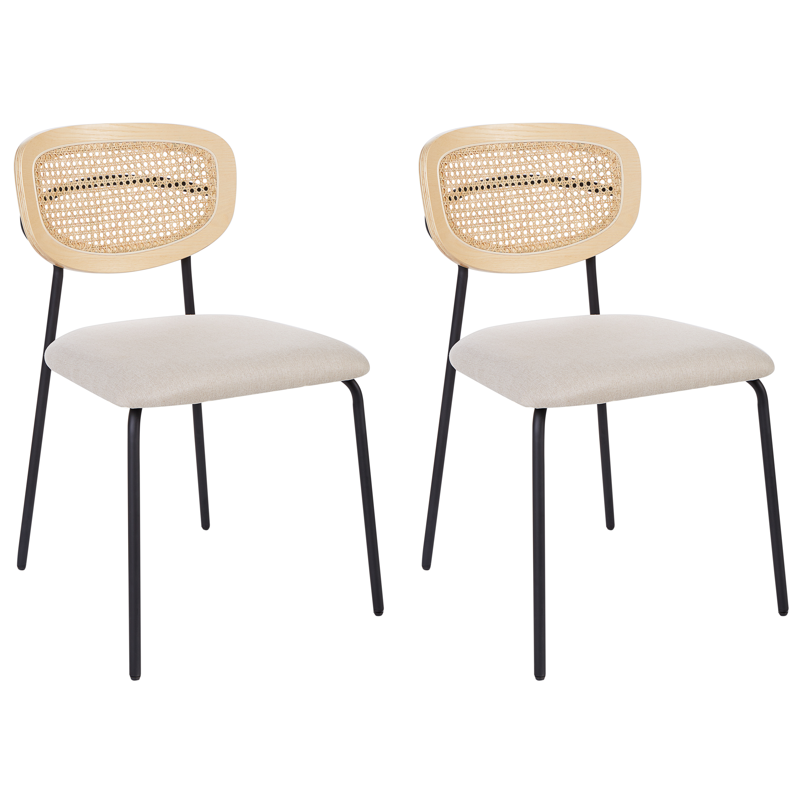 Lot de 2 chaises de salle à manger MAYETTA Métal Beige clair | Leroy Merlin