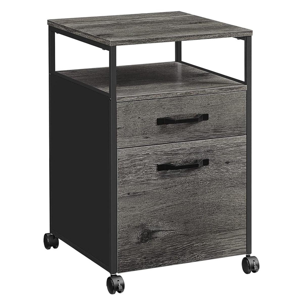 Caisson de bureau 2 tiroirs placard de rangement mobile avec roulettes ...