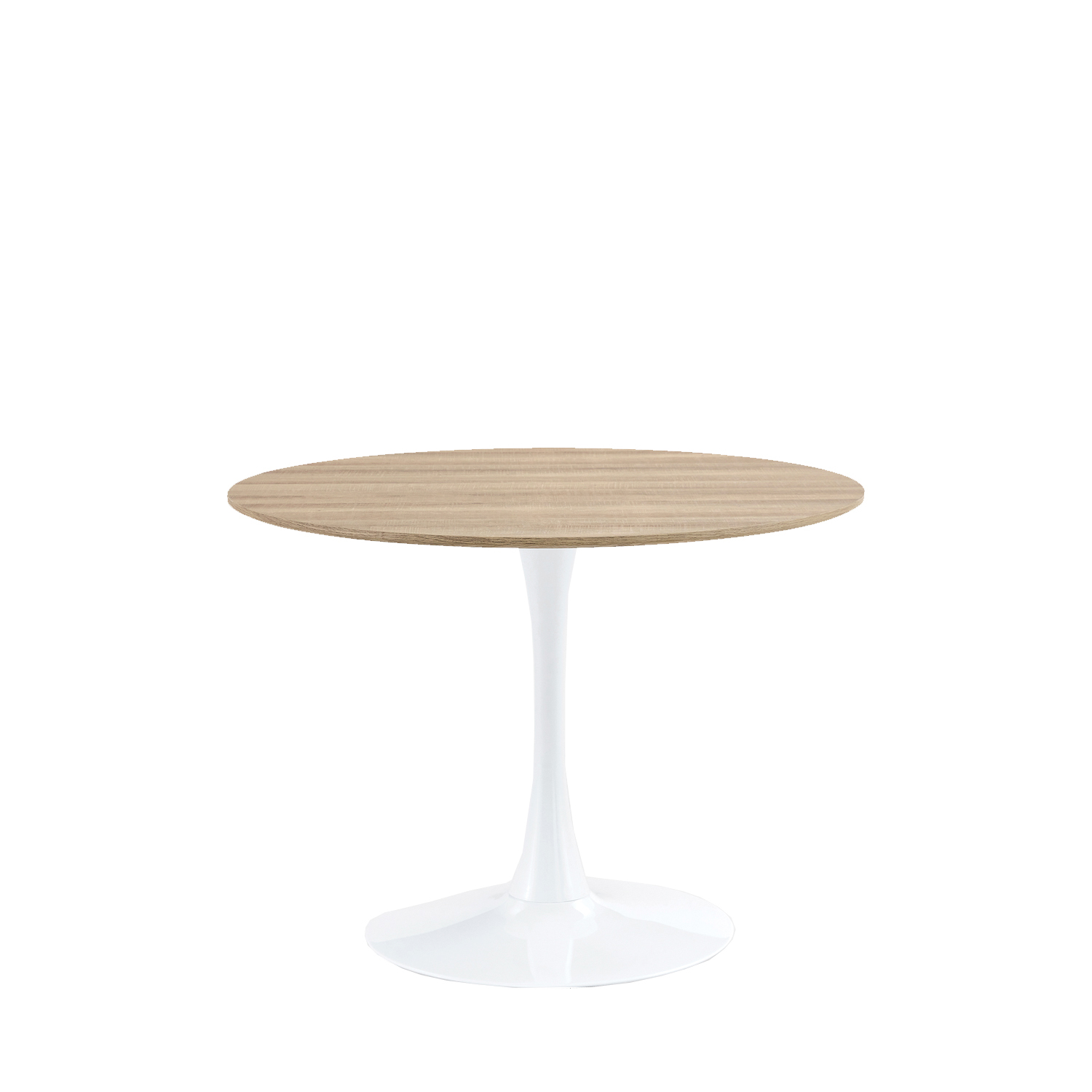 Table à manger Ø100 en bois couleur naturel avec pied blanc Cory ...
