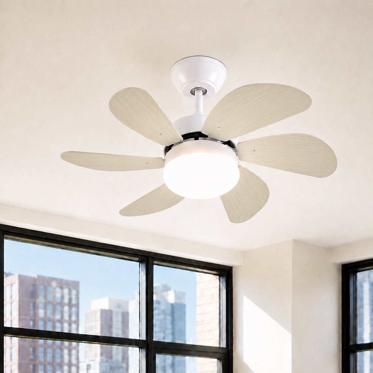 NETTLIFE Ventilateur de plafond avec lumière, télécommande, silencieux ...