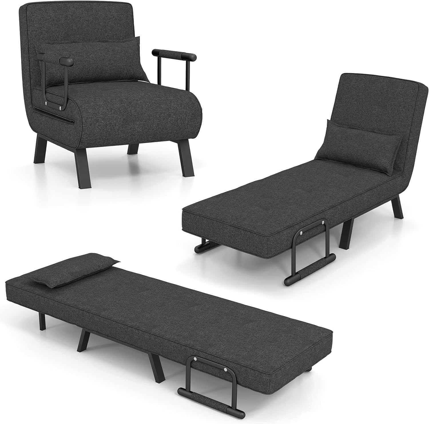 Sofá Cama Convertible, Sillón Reclinable 4 en 1 con Respaldo Ajustable ...