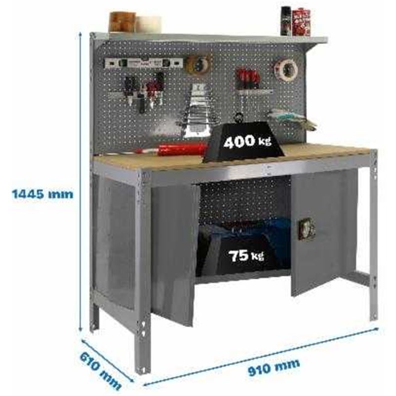 Banco de trabajo SIMONWORK BT3 CABINET 900 GRIS/MADERA - 8425437123207 ...