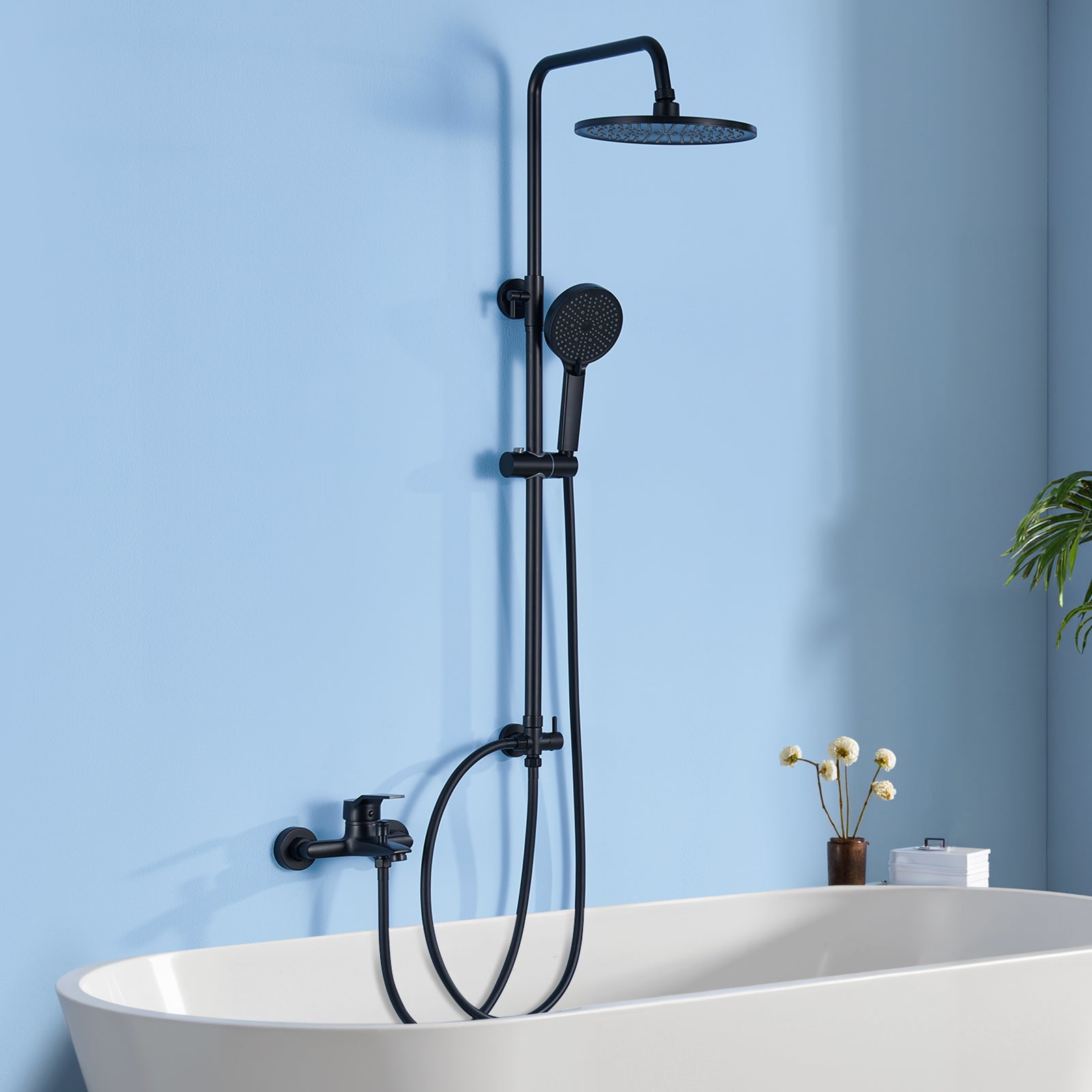 Auralum Colonne de Douche sans Mitigeur, Douche pluie 250 mm, Douchette ...