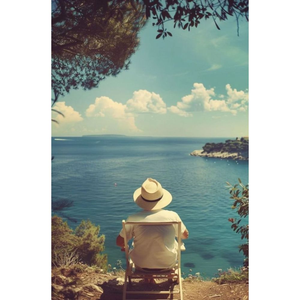 Affiche - Sieste avec vue - Posters de nos Régions - Format A2 - Très Grand 59,4cm x 42cm ...