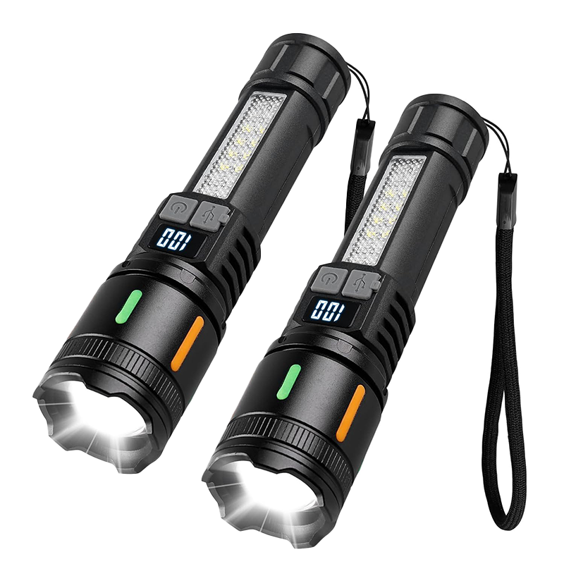 Paquete de 2 linternas LED ultrabrillantes, recargables, USB, para ...