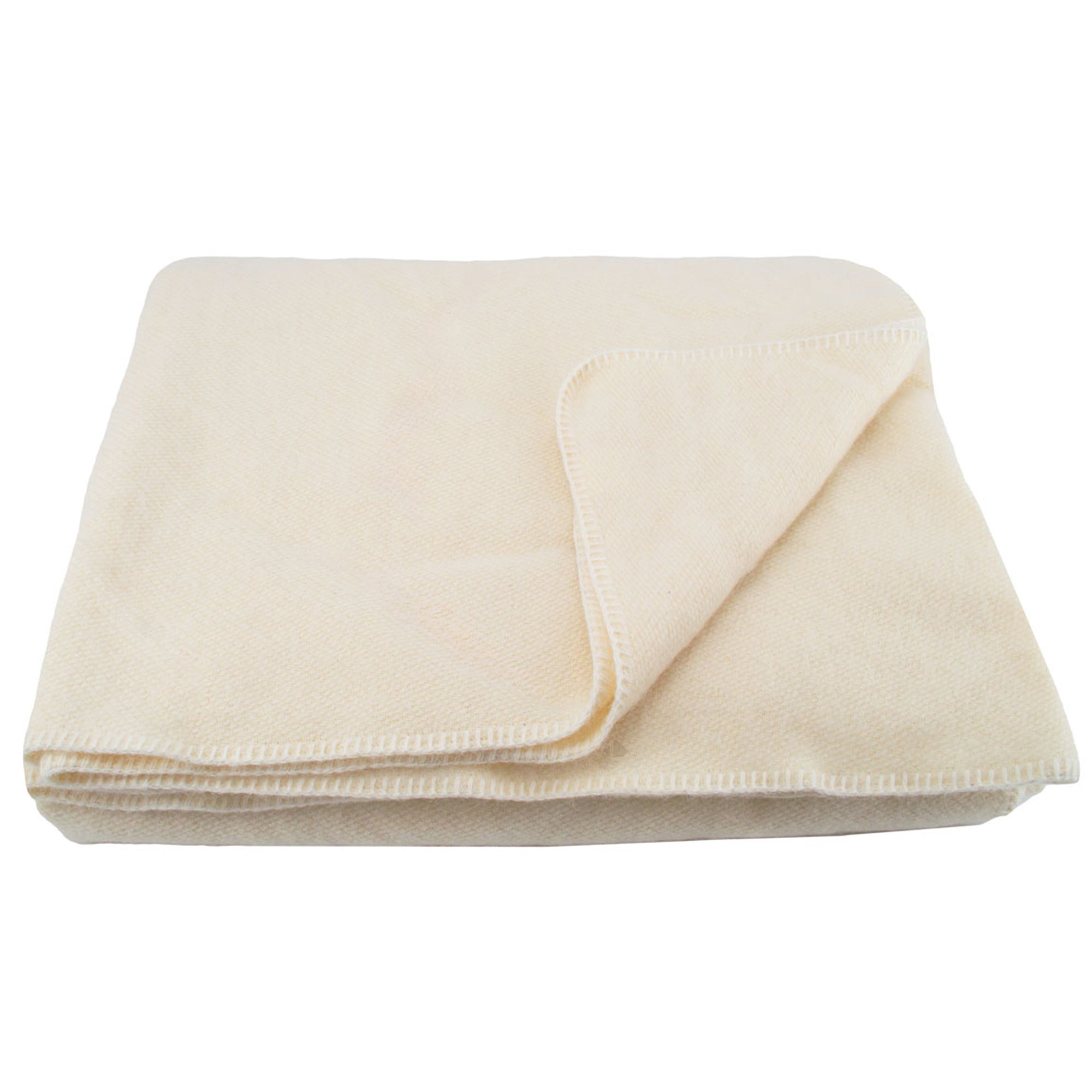 Couverture en laine mélangée 240x260 cm OSLOO beige naturel | Leroy Merlin