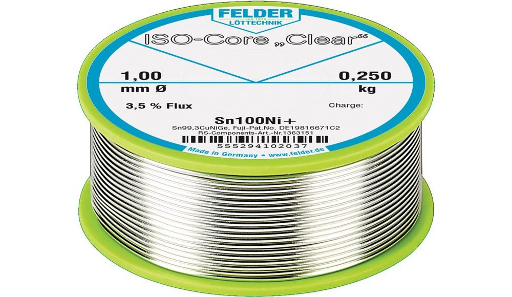 FELDER Fil d'apport de soudure ISO-Core® Clear 2 mm 250 g Sn100Ni ...