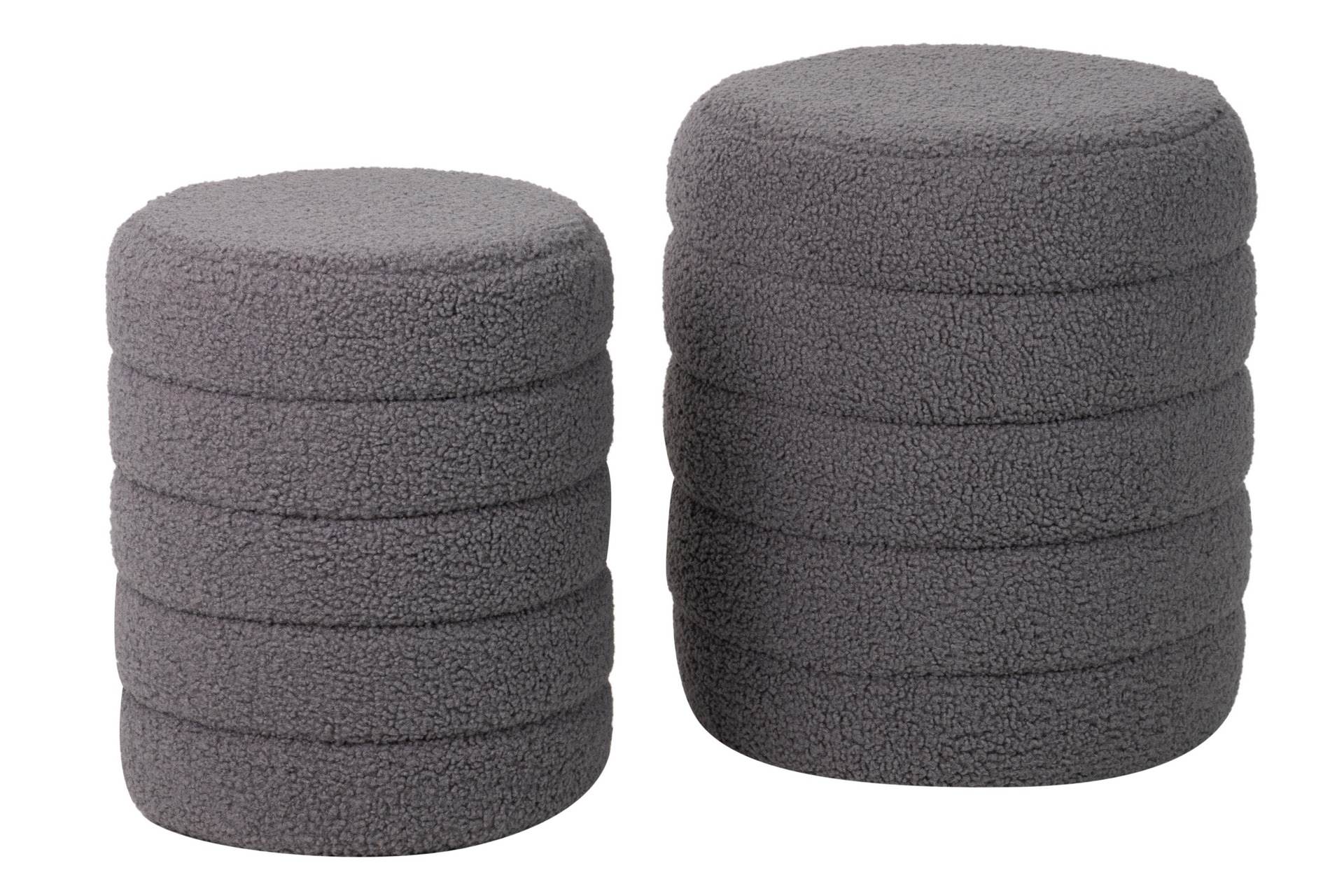 Set 2 Puffs Boucle 40x40x45 33x33x40 Cm | Leroy Merlin