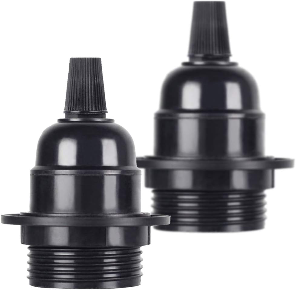 2 Pcs/Pack Edison Vis ES E27 Ampoule Ampoule Support de Lampe Pendentif Douille Noir Bakélite ...