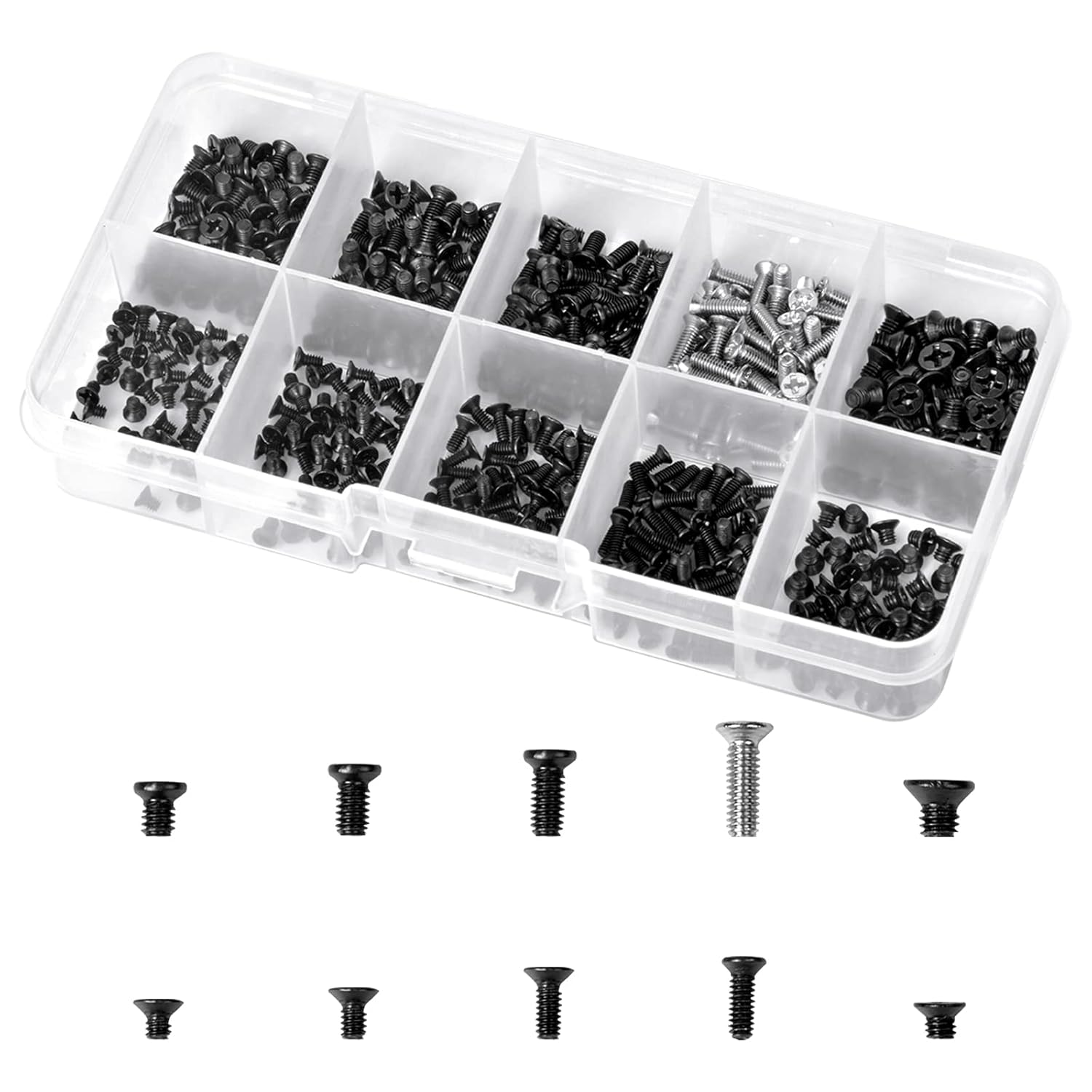 500Pcs Vis M2 M2.5 M3 Cruciformes à Tête Plate Croix Micro Mécaniques ...
