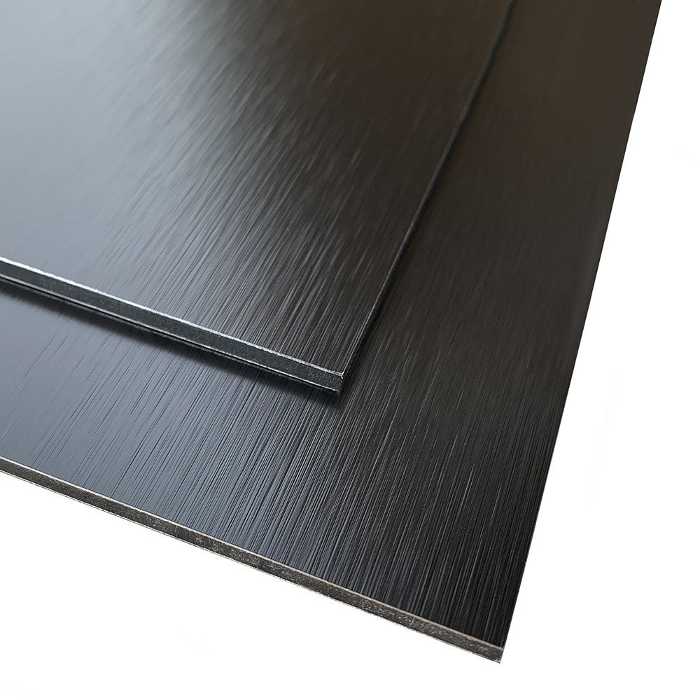 Panneau Composite Aluminium Brossé Noir et Cuivre Reversible 3mm 200 x ...