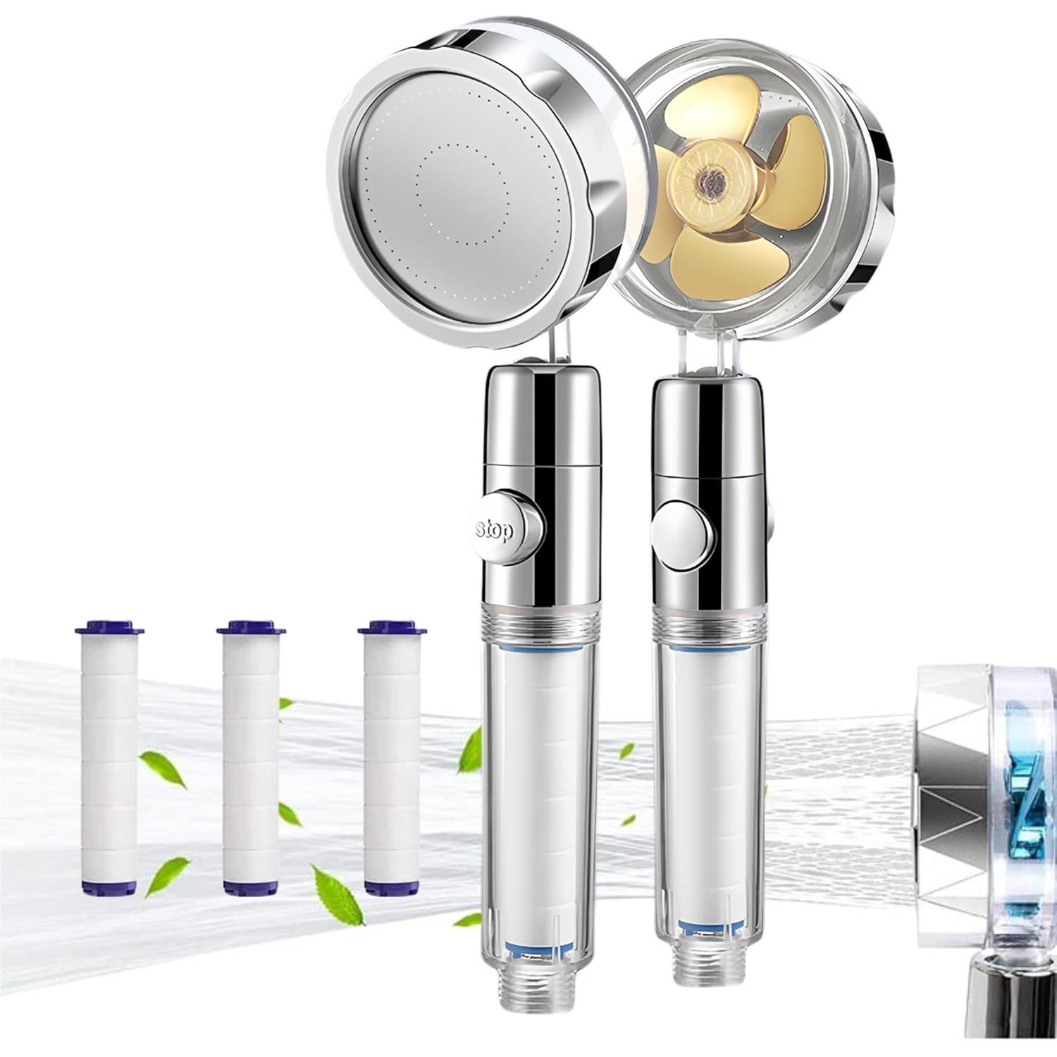 Cabezal de ducha de 360° con filtro y ahorro de agua - Cabezal de ducha ...