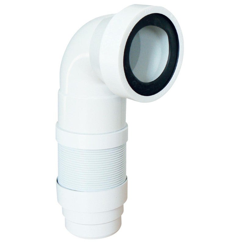 Pipe WC PVC Ø100 souple extensible coudée 190-390mm | Leroy Merlin