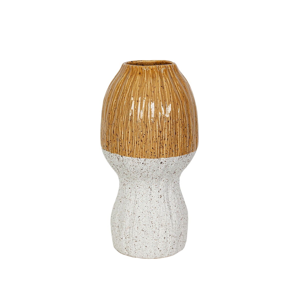 Vase Romimex Jaune Blanc Céramique 19 x 37 x 19 cm | Leroy Merlin