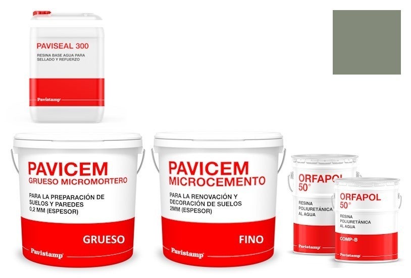 Kit Microcemento 60 m2 MONOCOMPONENTE para paredes y suelos de cerámica ...