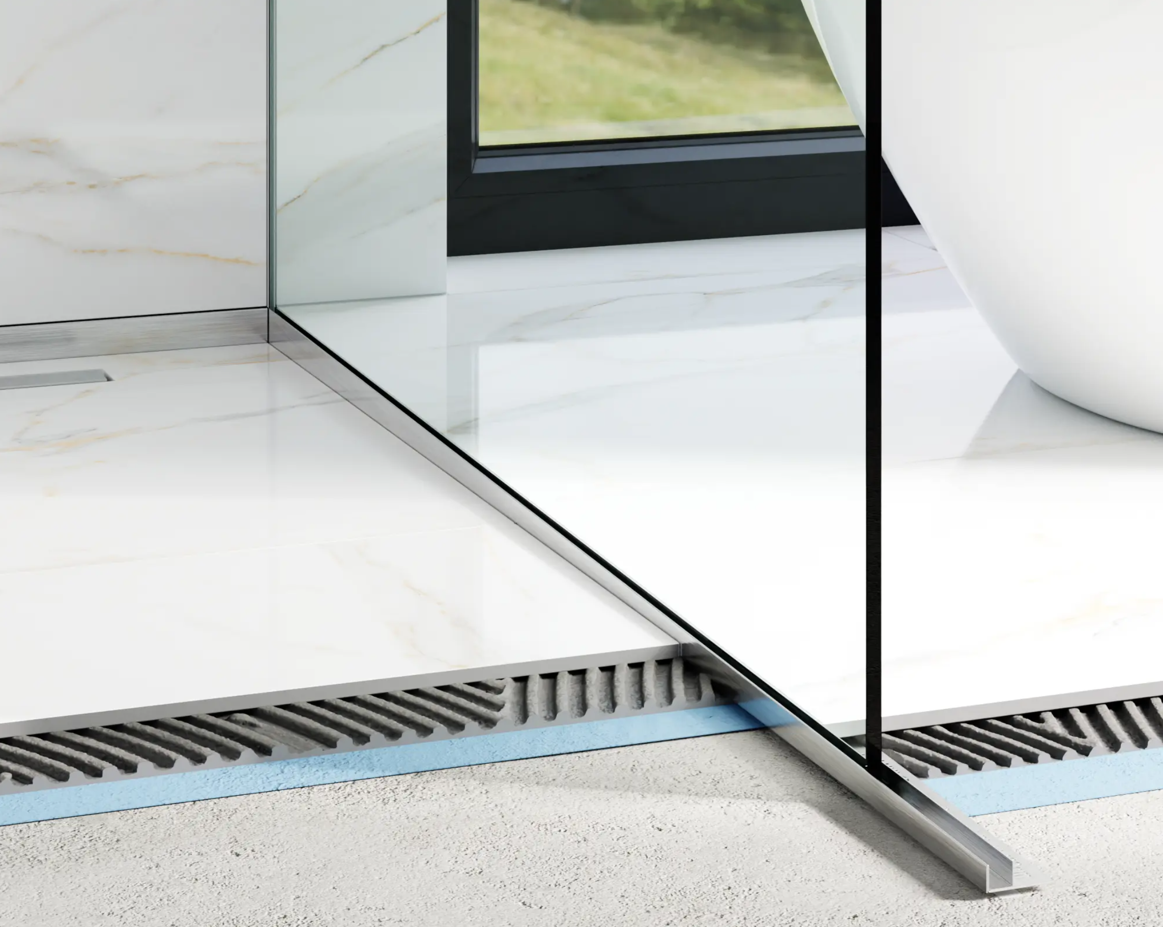 Profilo LPSP laterale destro inclinato per vetro doccia 8-10mm a ...