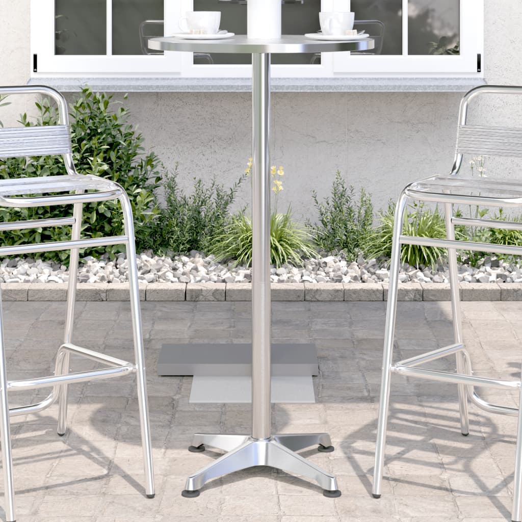 Mesa bar exterior altura ajustable aluminio Ø59,5x70/109,5 cm | Leroy ...