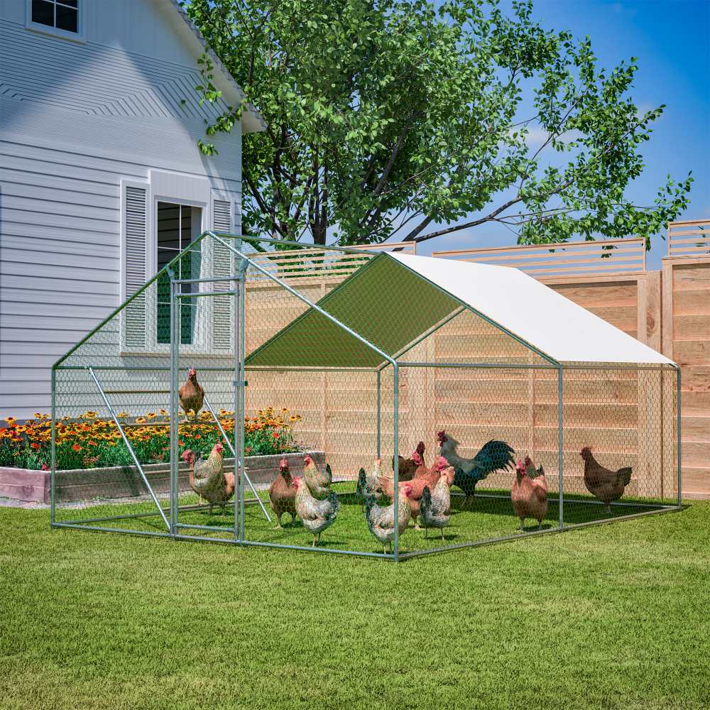 Gallinero 3x4m seguro con escalera, cerradura resistente y lona UV para ...