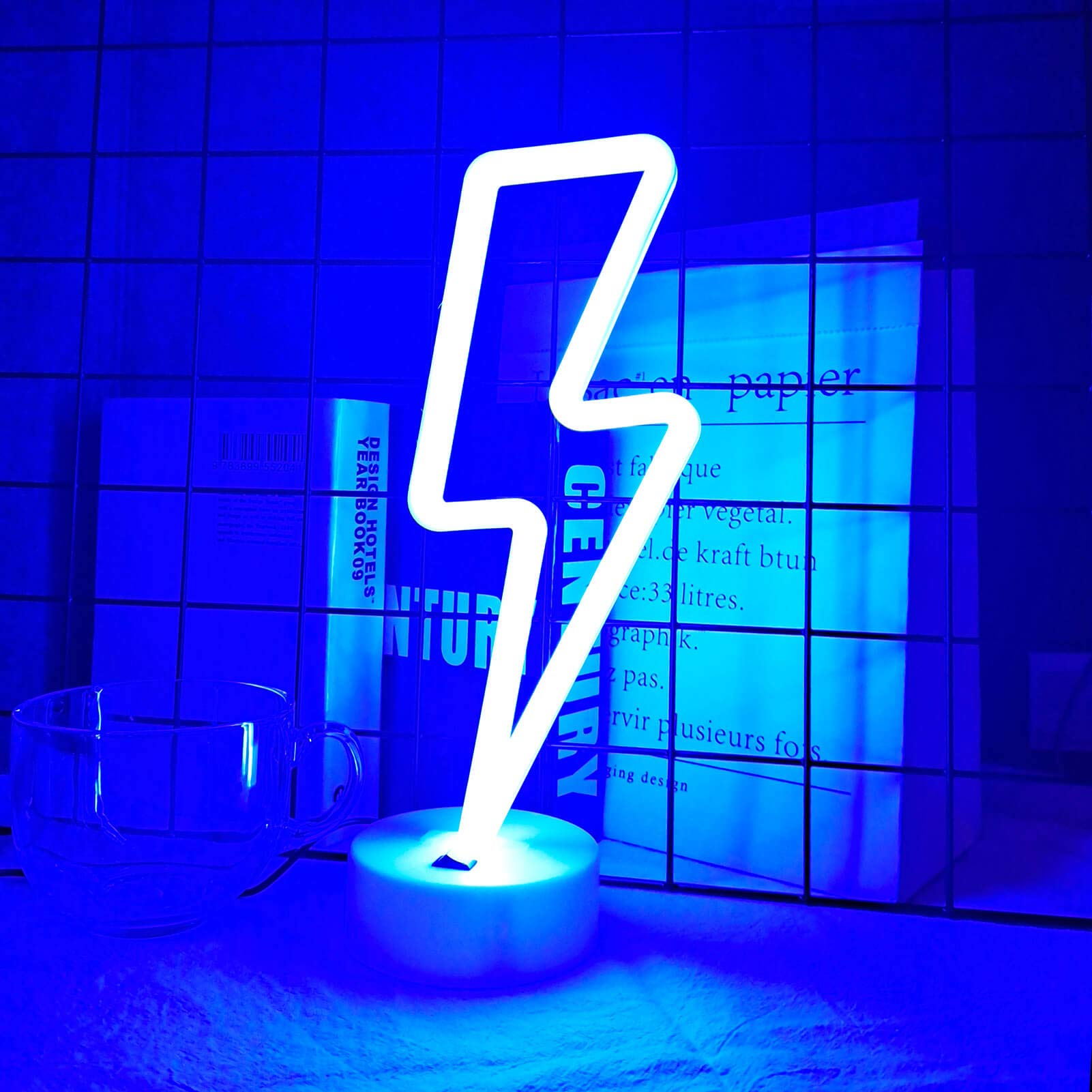 Panneaux néon éclair Panneau néon éclair avec base Éclairage LED pour ...