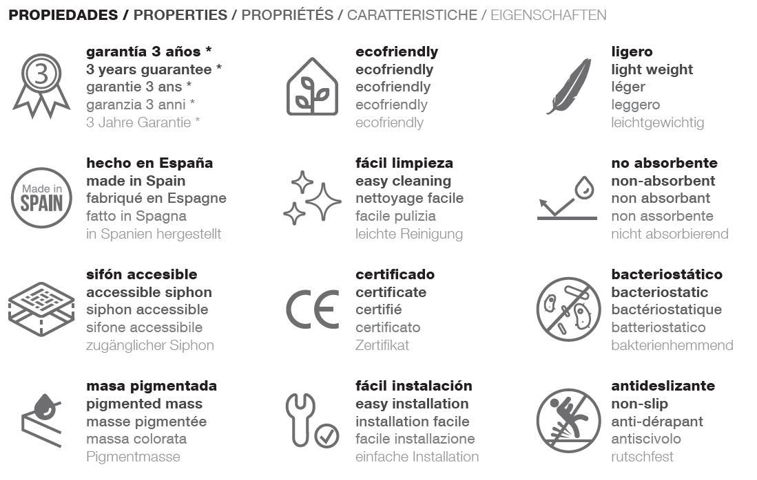 PLATO DE DUCHA RESINA LM SLATE - 120x90 - RAL 1013 - Color pergamón ...