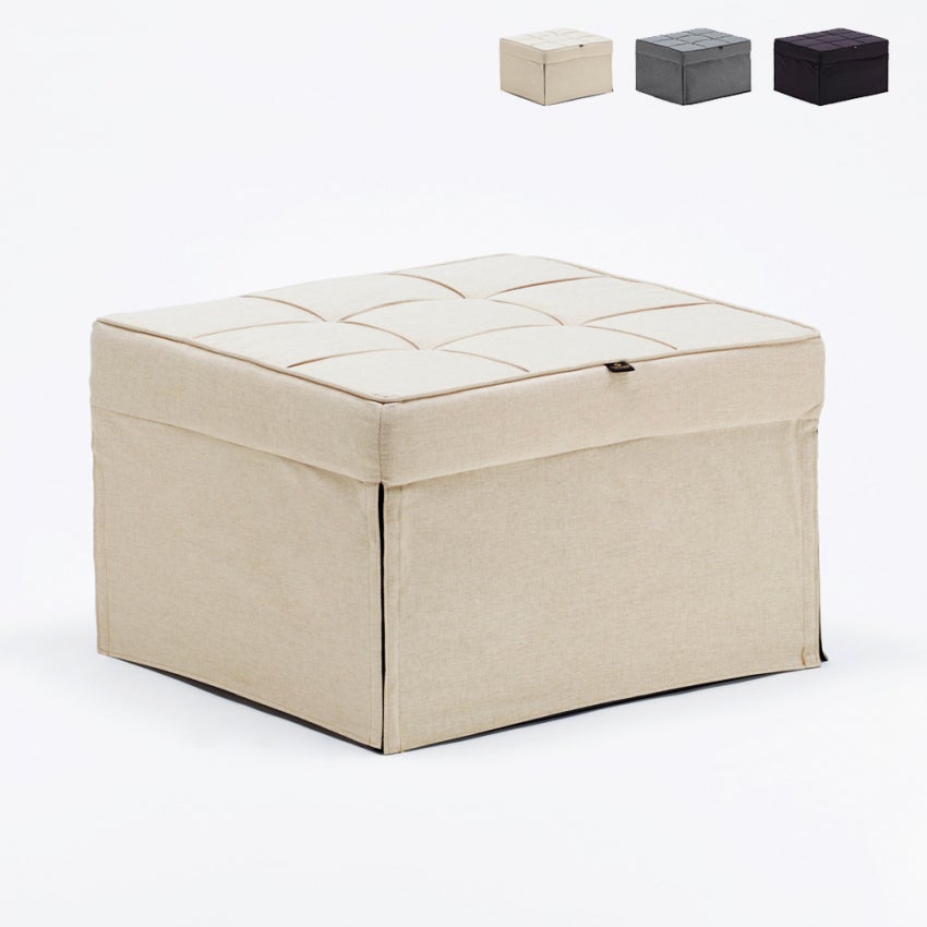 Pouf cama plegable en tejido Sweet Relax - Beige | Leroy Merlin