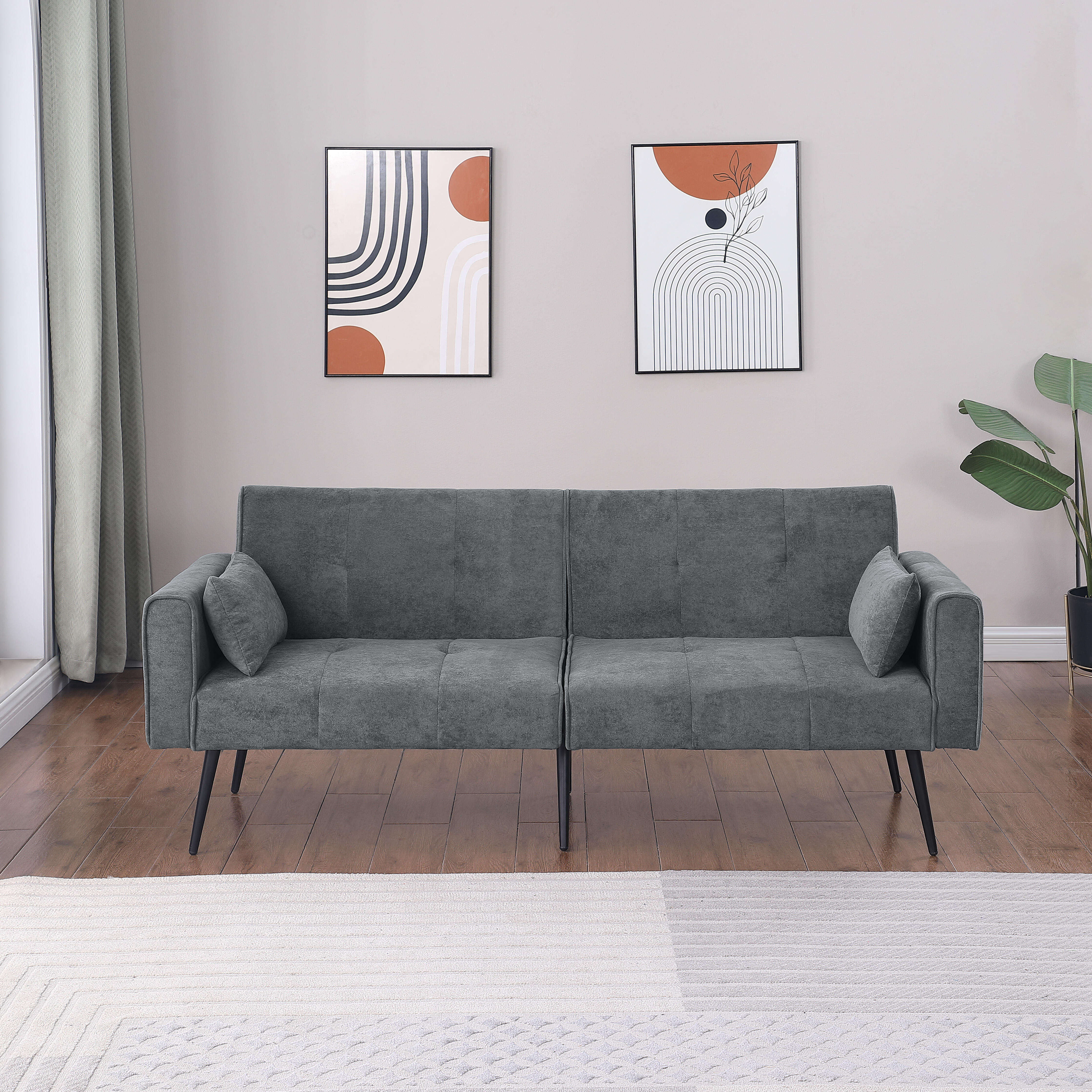 Sofa cama convertible - 2 plazas - Respaldo ajustable 180° - sofa ...