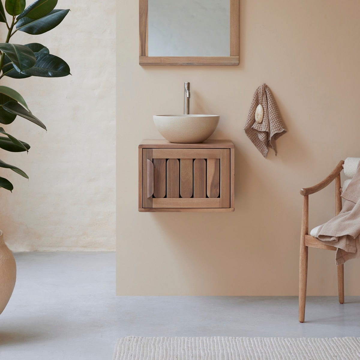 Tikamoon Mueble de baño de madera de acacia 50 Lila | Leroy Merlin