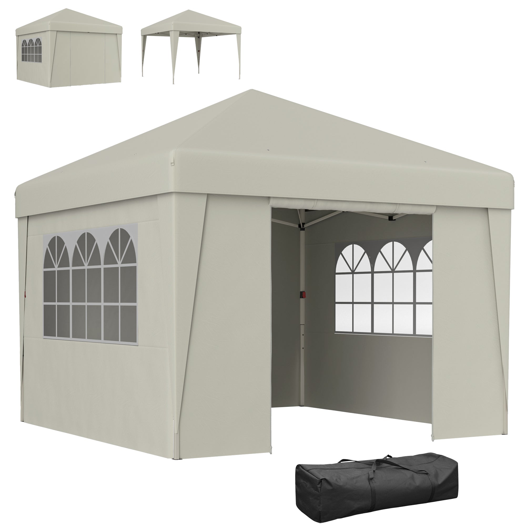 Tonnelle de jardin pliante 3 x 3 x 2,75 m, protection UV 30+, avec ...