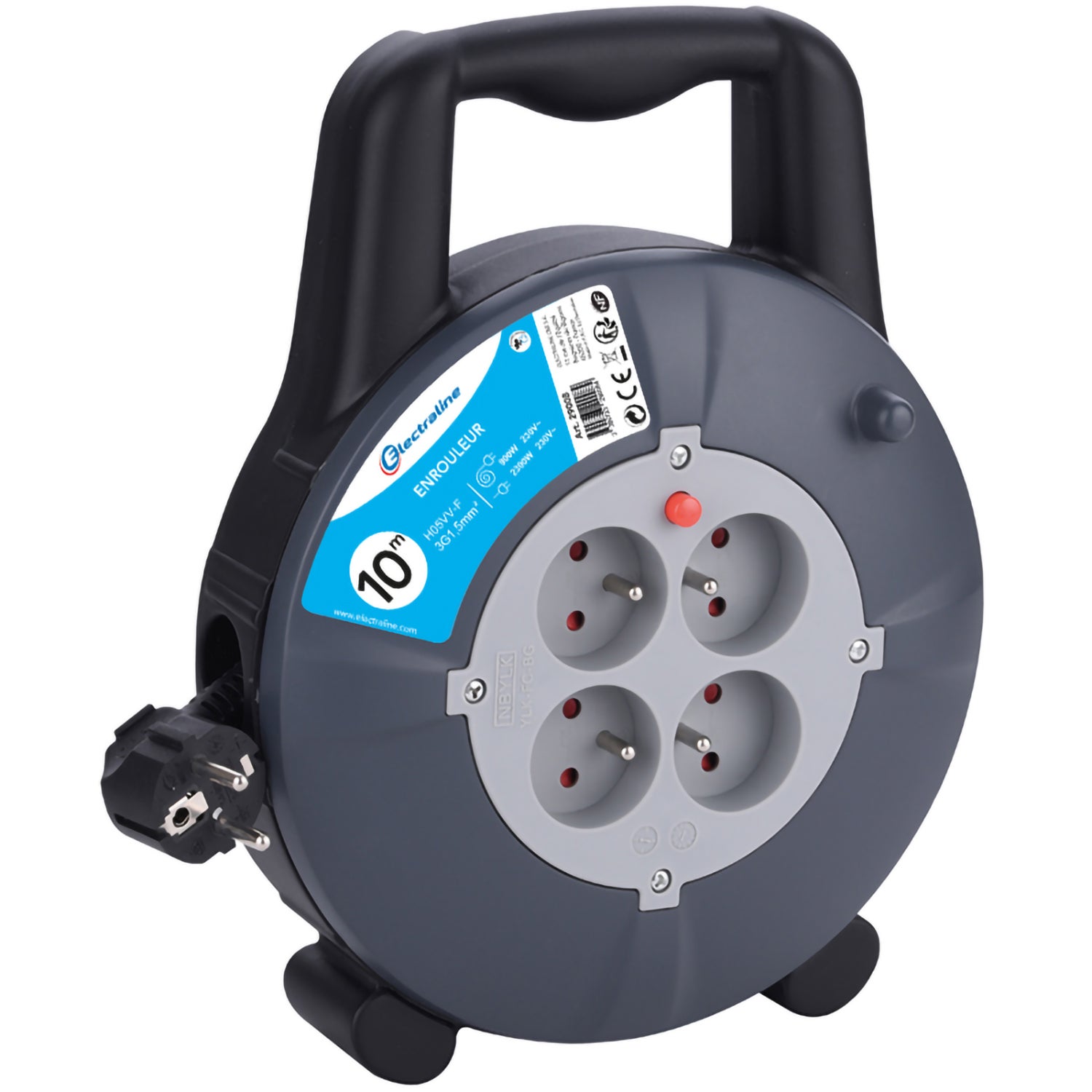 Electraline 29008 Enrouleur Rallonge Manager Domestique 10m 16a ...