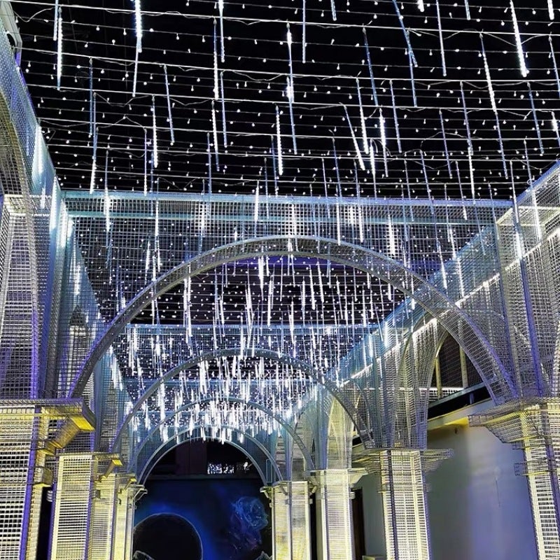 Meteor shower led light string solar waterproof colorful 50CM 8-piece ...