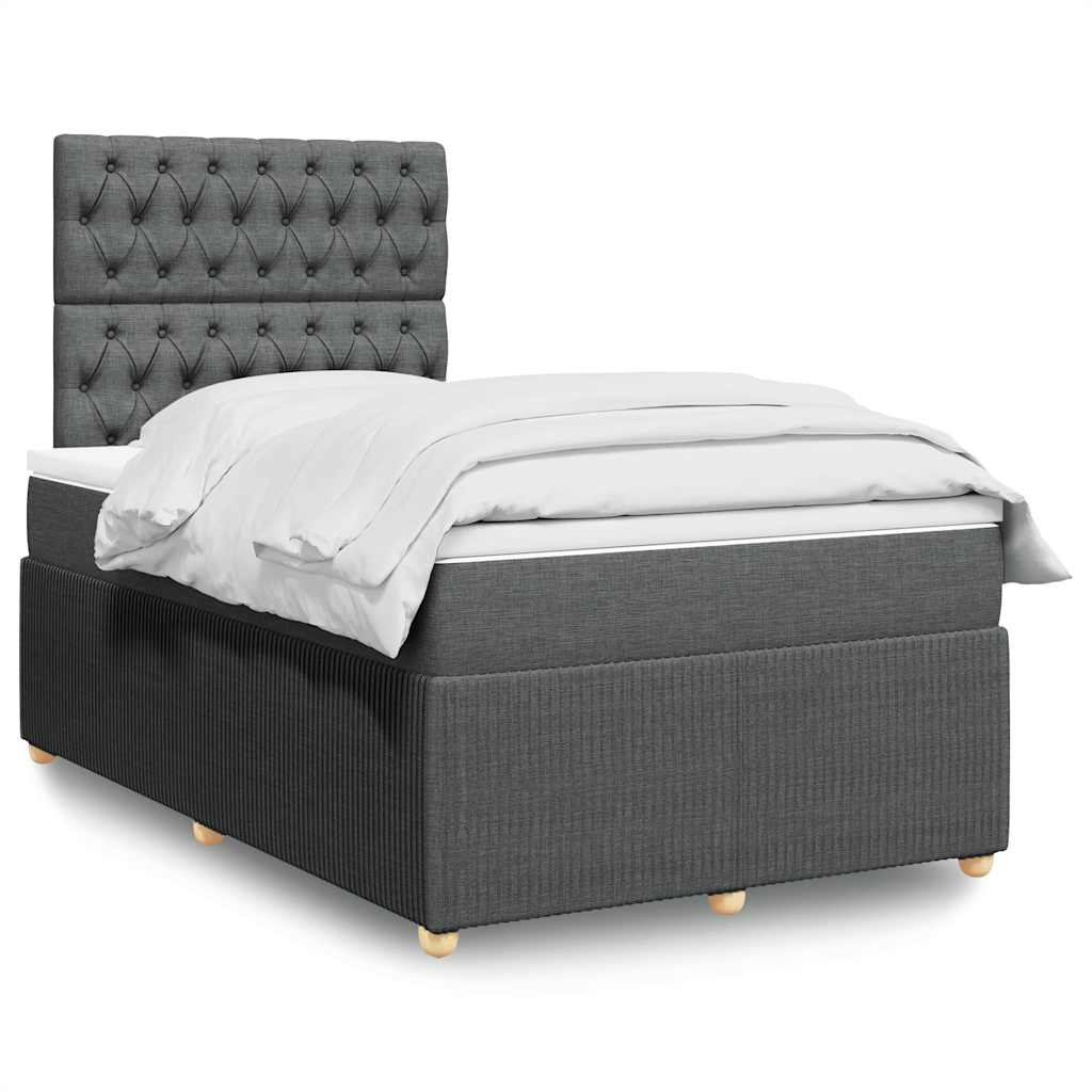 Cama box spring con colchón tela gris oscuro 120x200 cm | Leroy Merlin