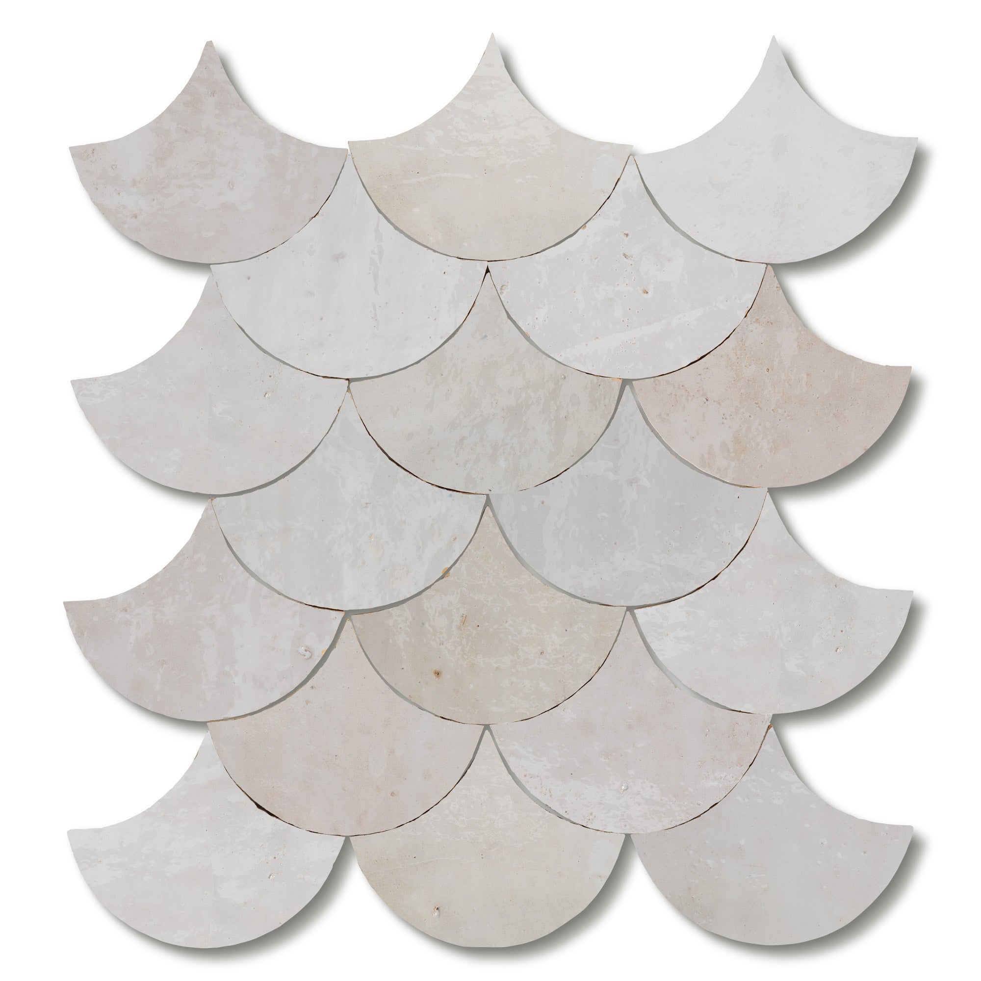 Carrelage Zellige Marocain Blanc Oukaimeden Grande Ecaille 10x12 cm ...