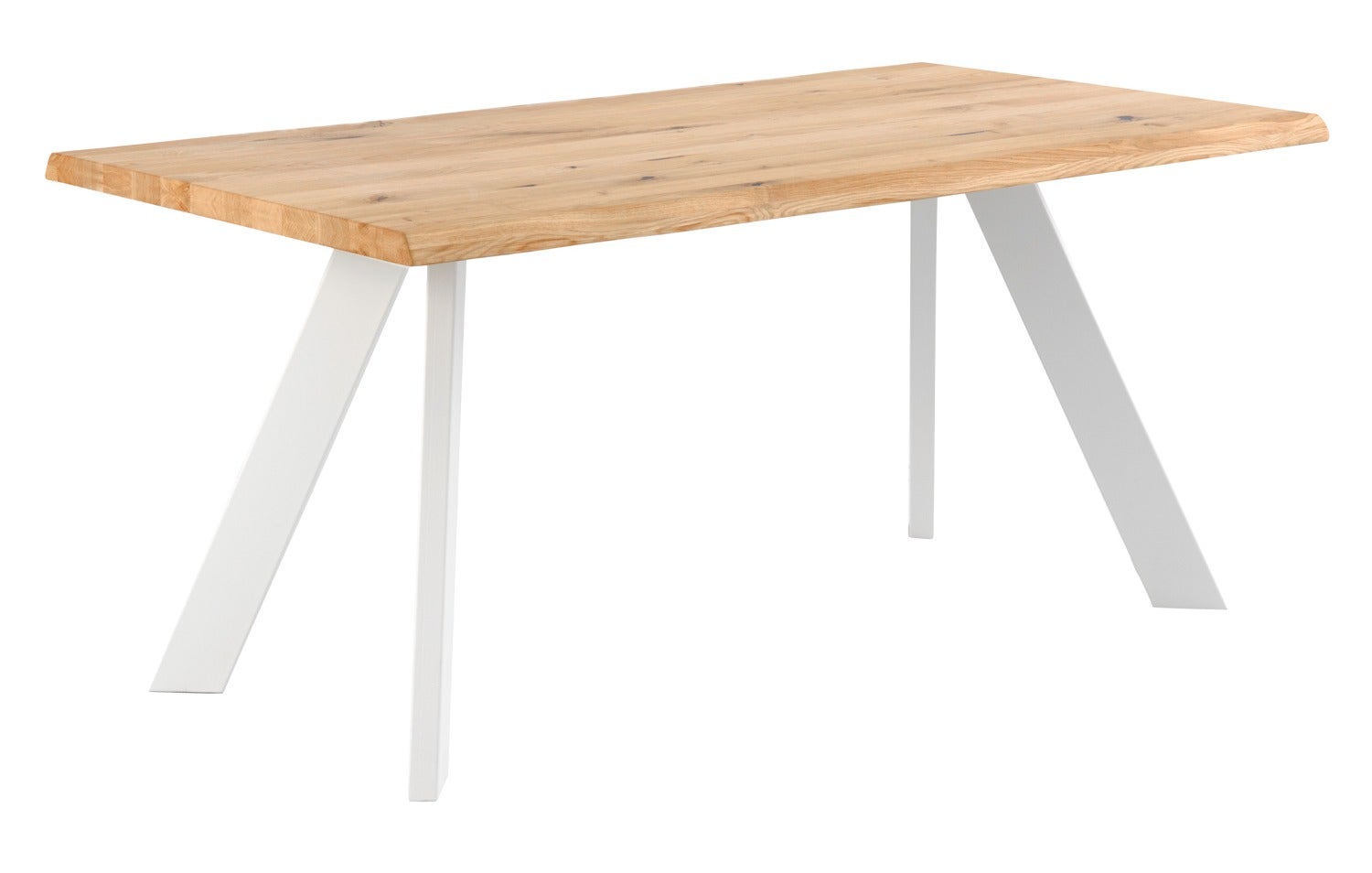 Table à manger industrielle Brokate - Plateau chêne massif clair et ...