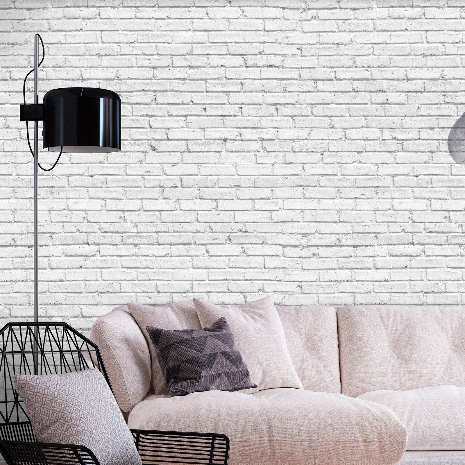 Papier peint Gray Brick - 100 x 70 cm | Leroy Merlin