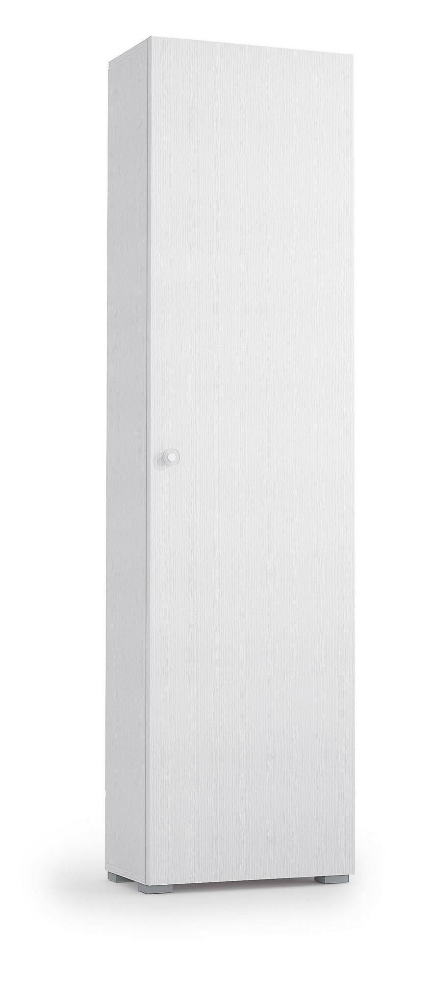 Armadio multiuso Ddarbo, Mobile lineare a 1 Anta e 7 ripiani, Colonna ...