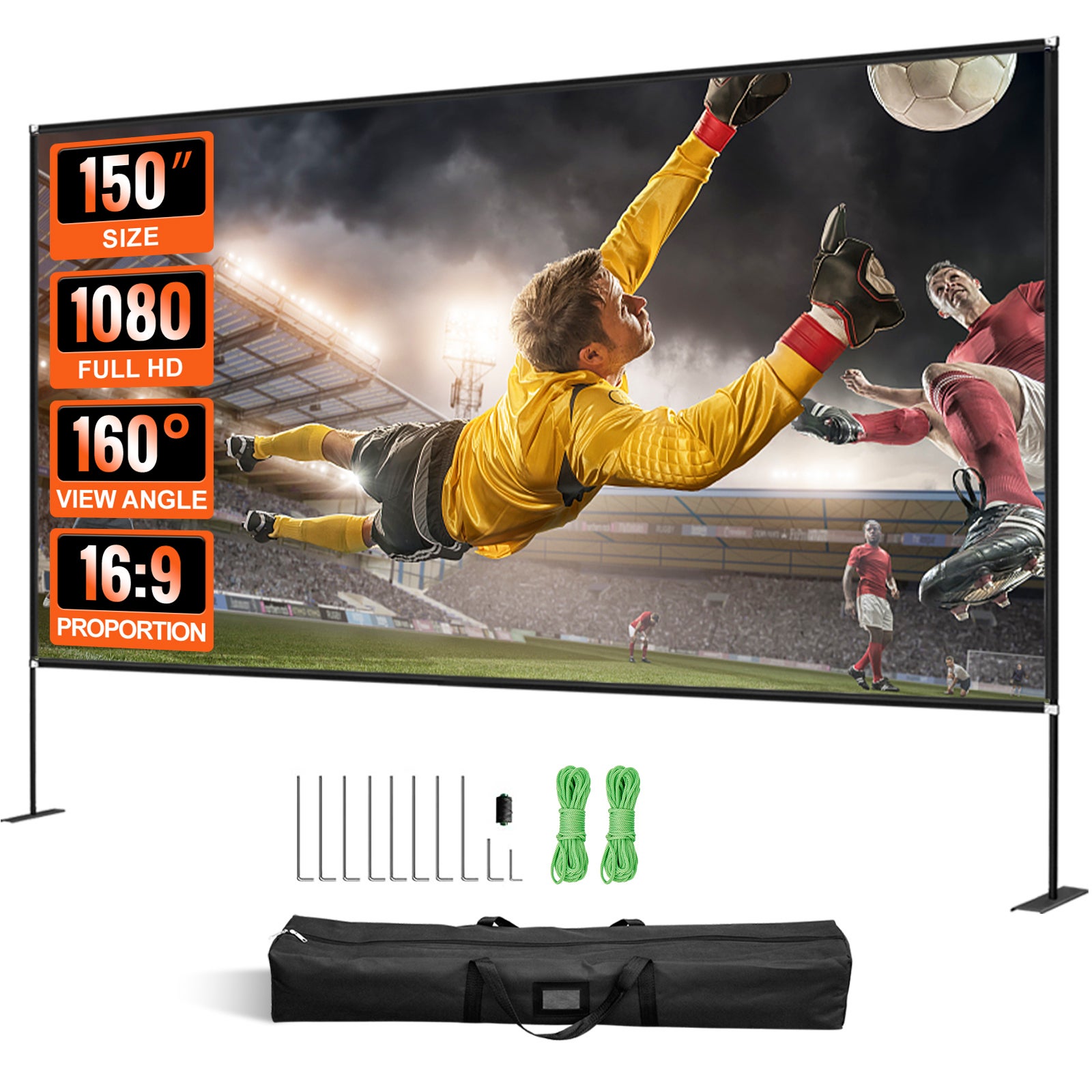 Ecran de Projection avec Support VEVOR 150" 381 cm Toile de Projection ...