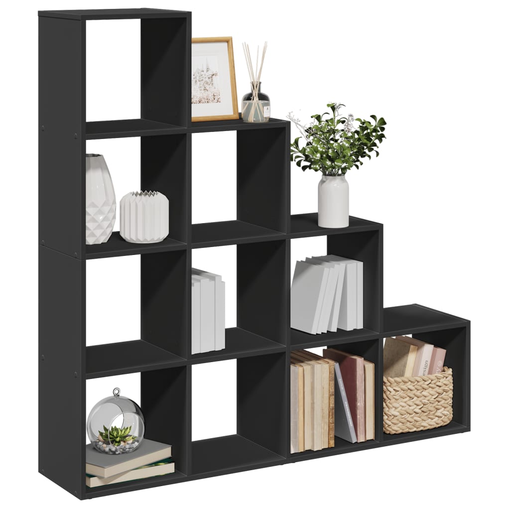 Étagère séparatrice de pièce 4 niveaux noir 131,5x29x131,5 cm vidaXL ...