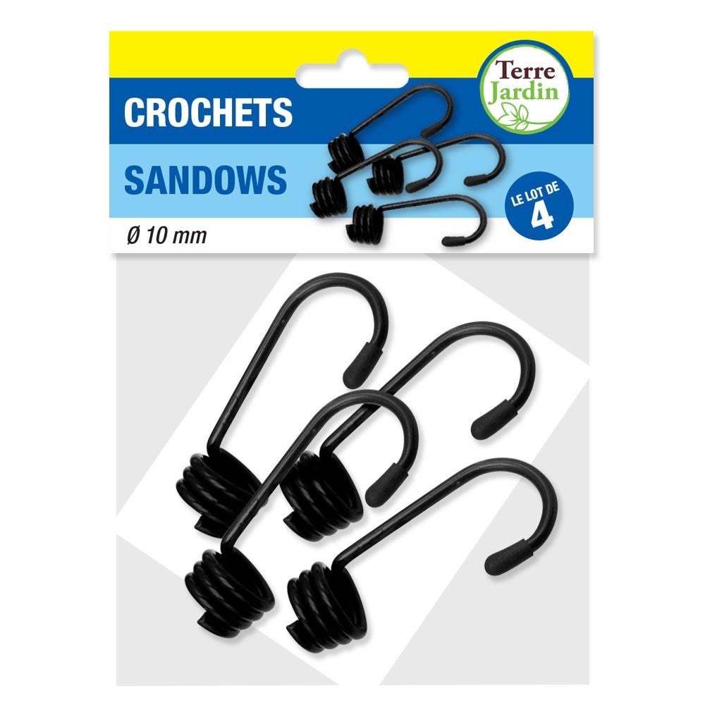 Gancho para gomas elásticas o tensores - Paquete de 4 10 mm Noir ...