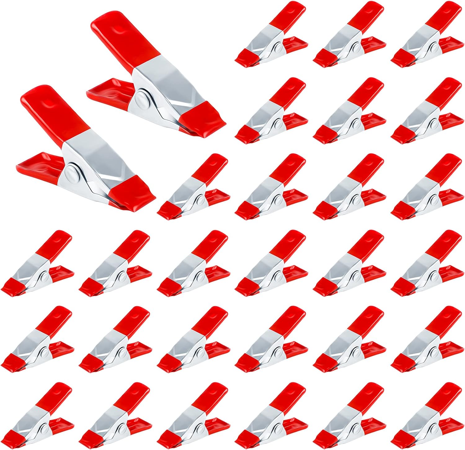 Lot de 30 pinces à ressort en métal avec revêtement en caoutchouc pour ...