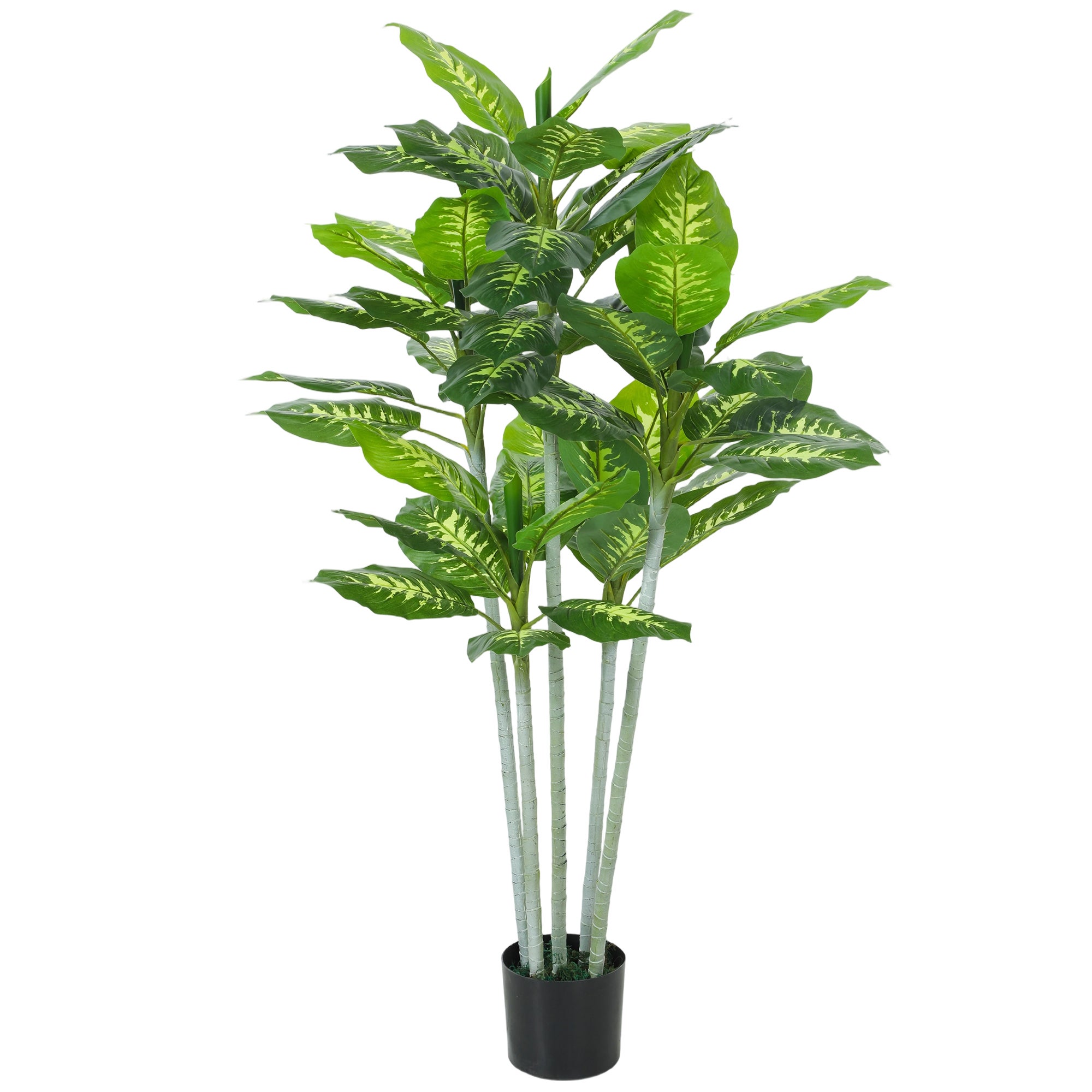 Plante artificielle calathea hauteur 150 cm pot ciment 53 feuilles ...