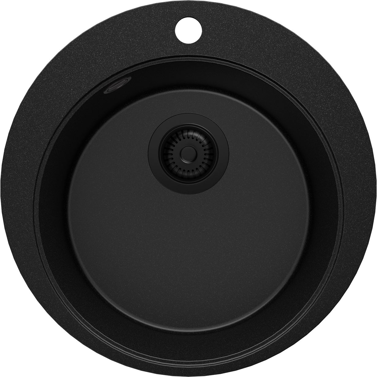 Fregadero Cocina Circular Todo Negro 50x50cm, Fregadero Granito 1 Seno ...