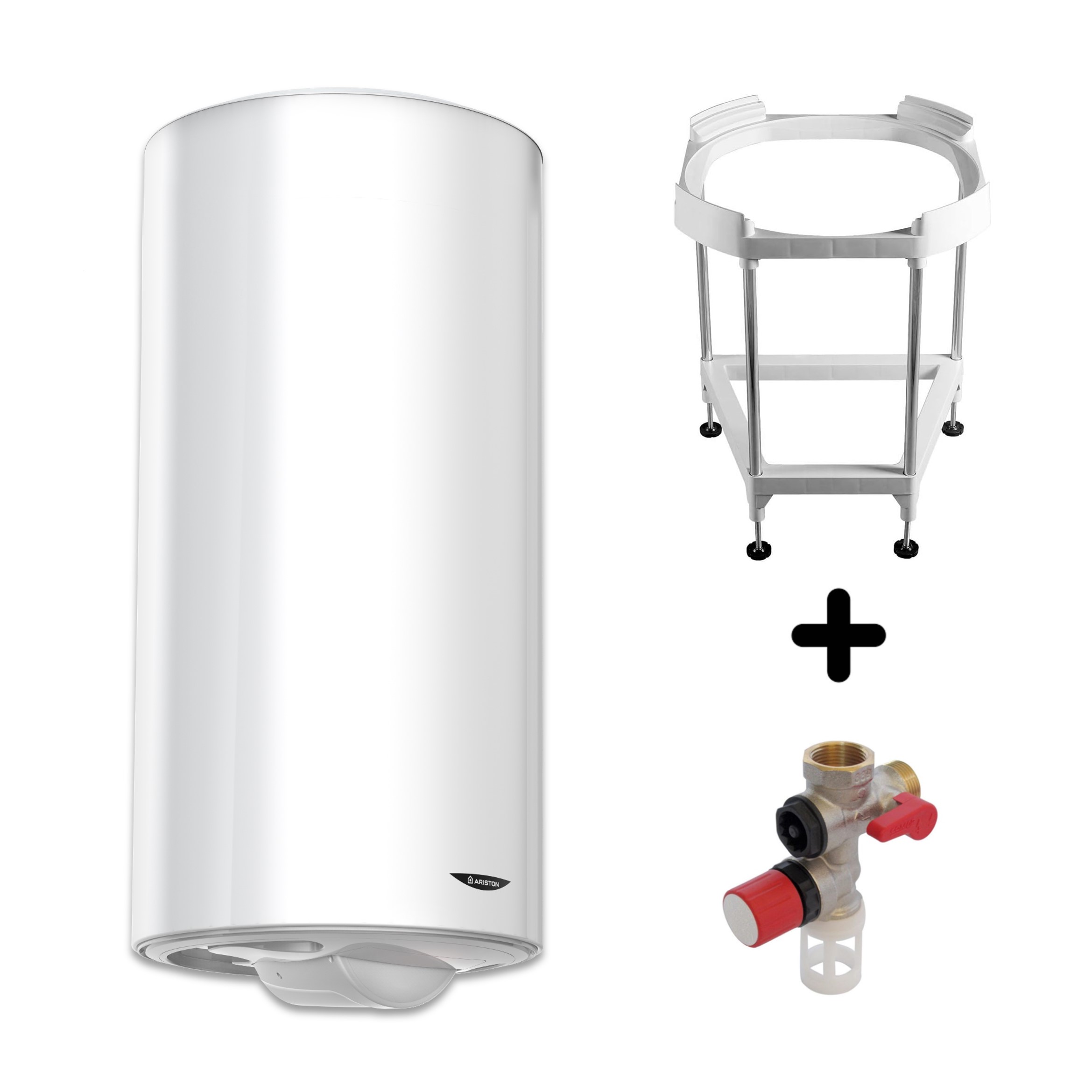 Chauffe-eau Vertical Mural Blindé 200 l Ariston INITIO + Trepied + Groupe Sécurité Inox | Bricoman