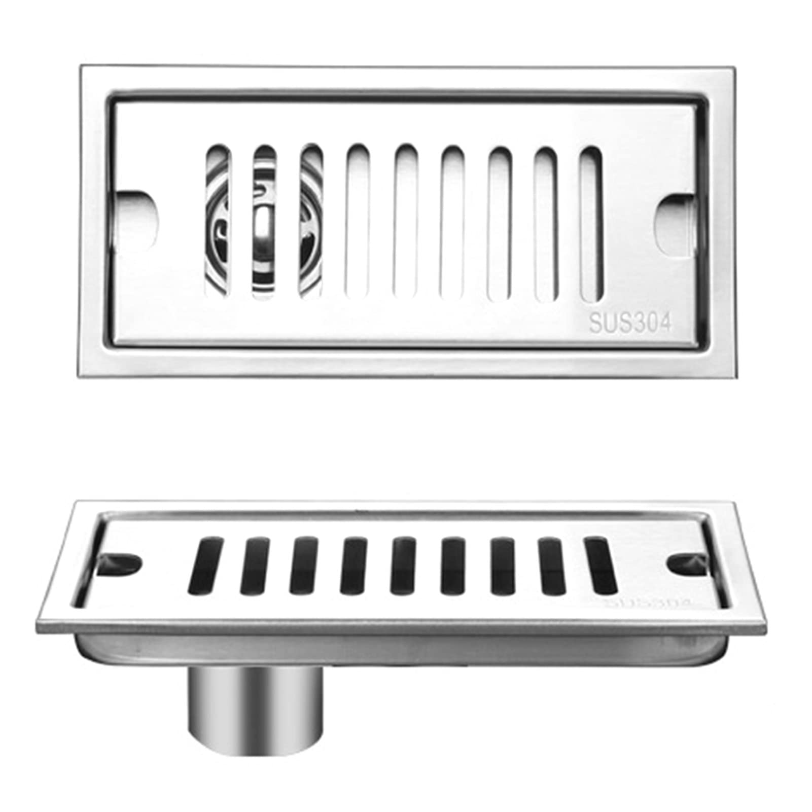 Siphon de Sol Rectangulaire en Acier Inoxydable,Évacuation Longue pour ...